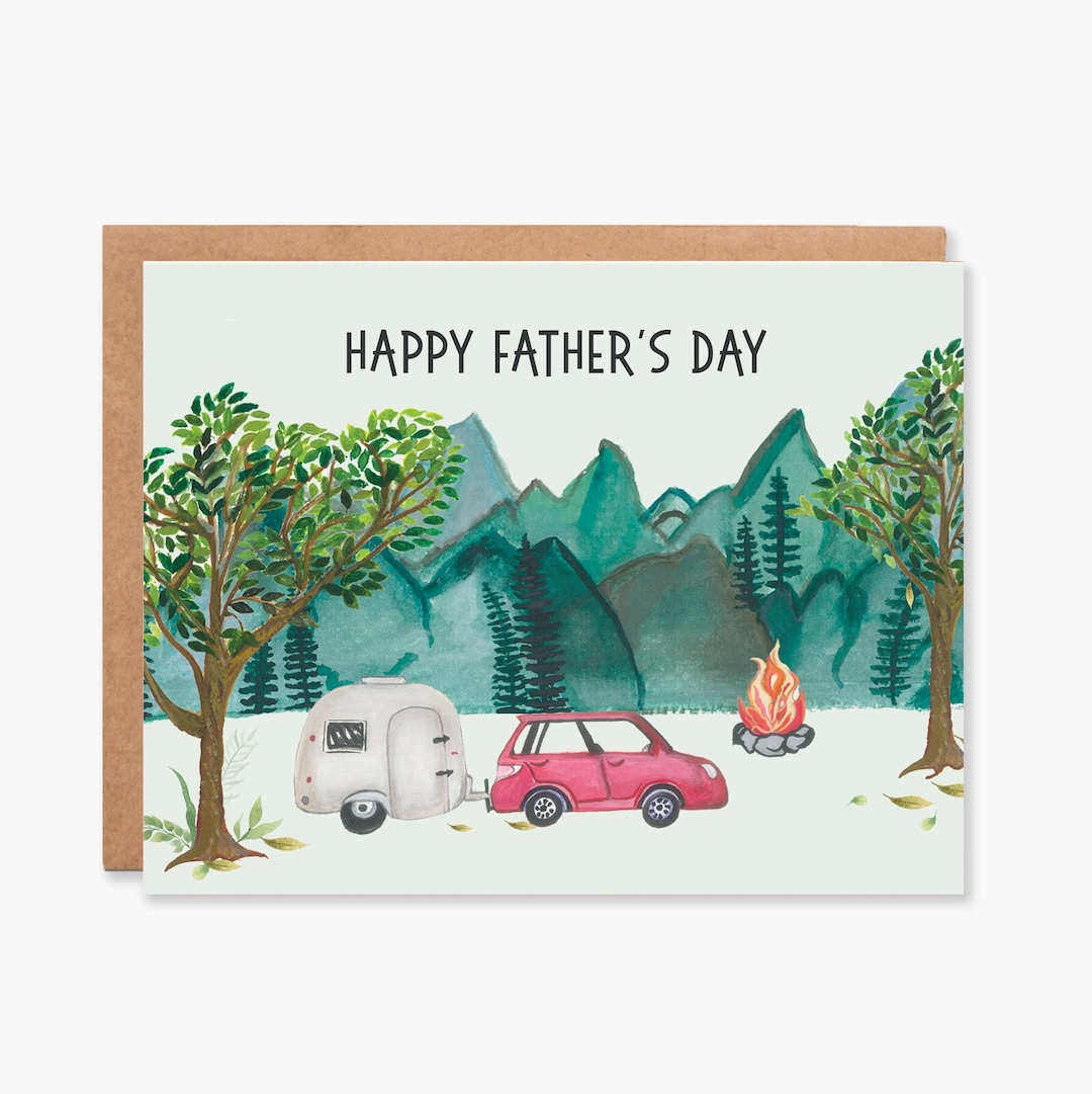 Happy Father's Day, Mountain Adventure Camping Dad Card, Dad Card From ...