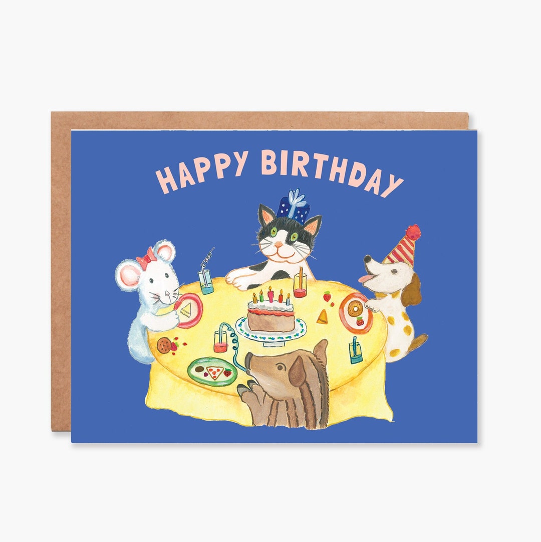 Funny Animal Birthday Card, Cute Birthday Card, Woodland Birthday Card ...