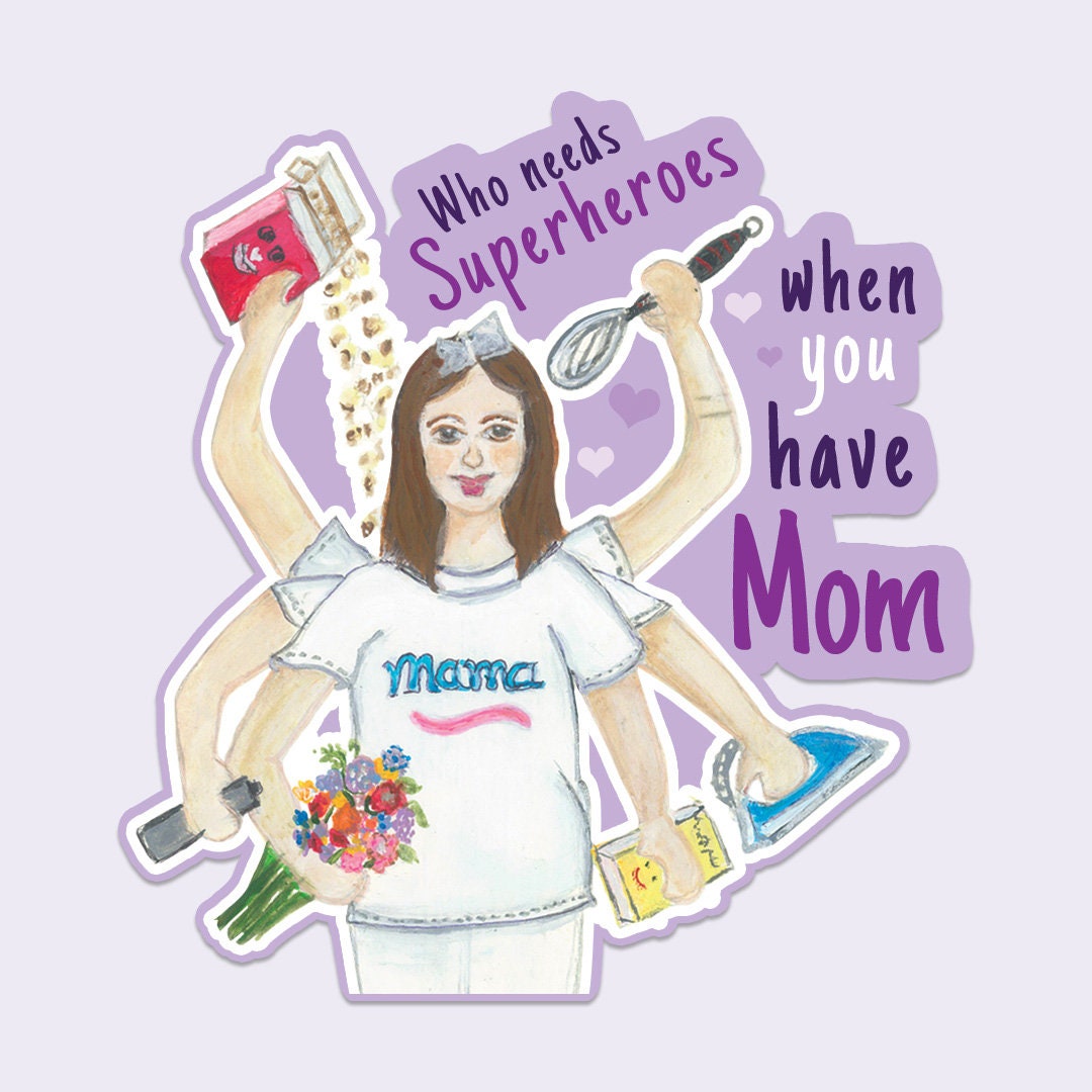 Super Mom Sticker, Sticker for Mom, Mom Vinyl Sticker, Die Cut Sticker ...