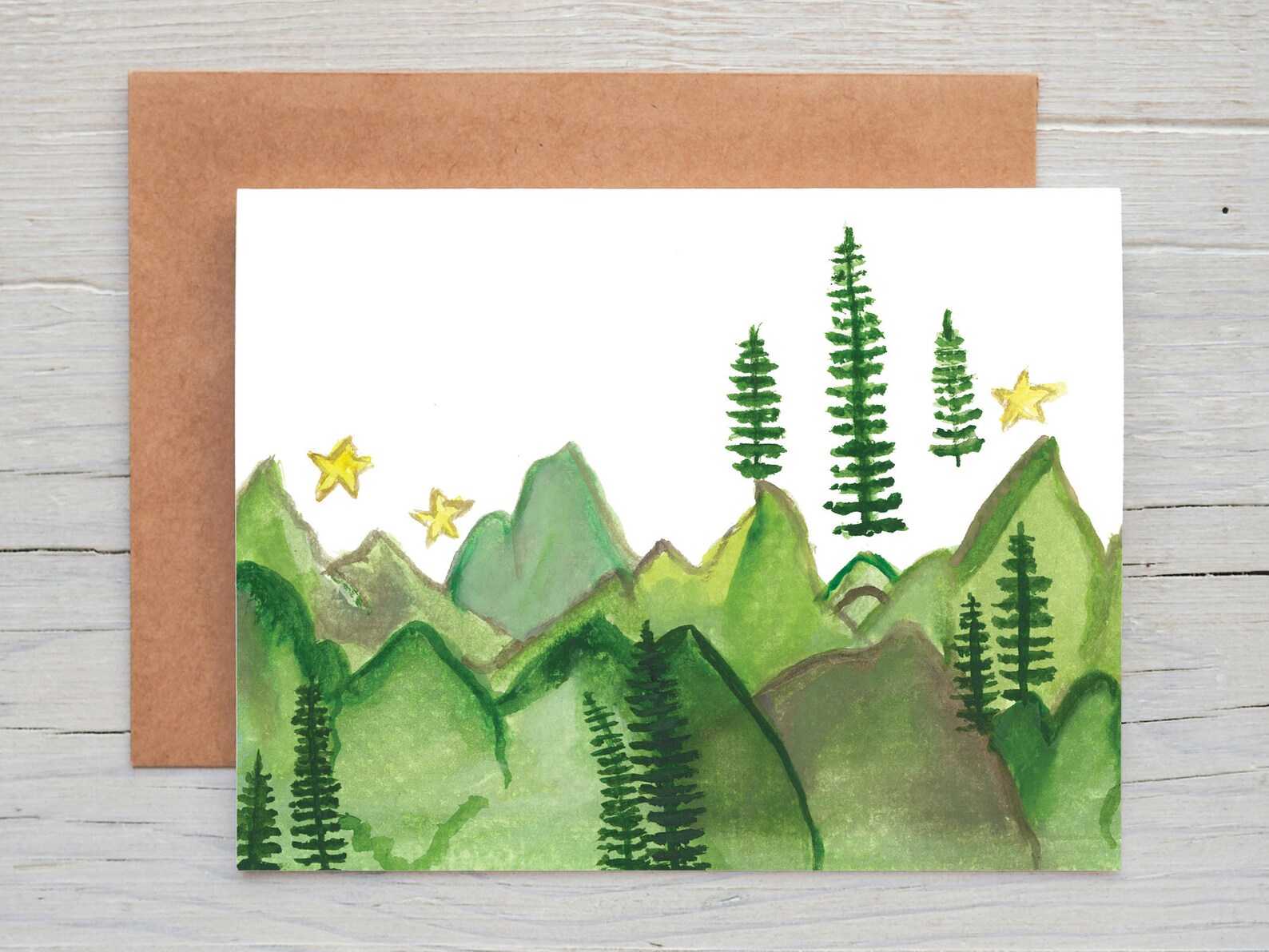 Blank Note Cards, Blank Mountain Note Cards, Rustic Thank You Note ...