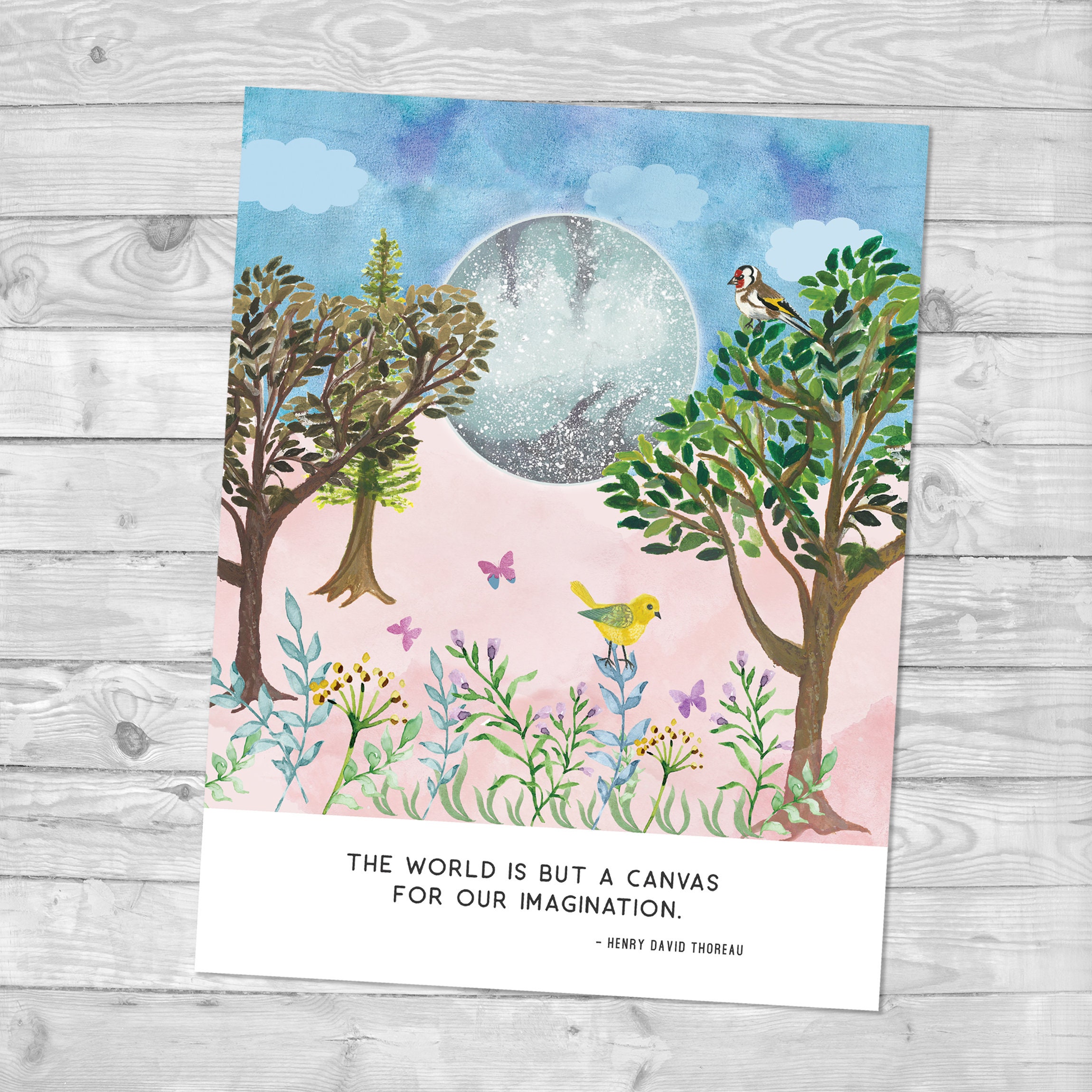 Henry David Thoreau Art Print, Nature Quote Print, Scenery Art Print ...