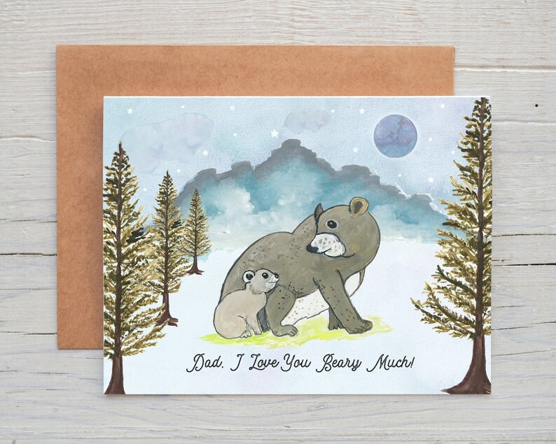 Father's Day Card for Husband, Bear Card for Dad, First Father's Day ...