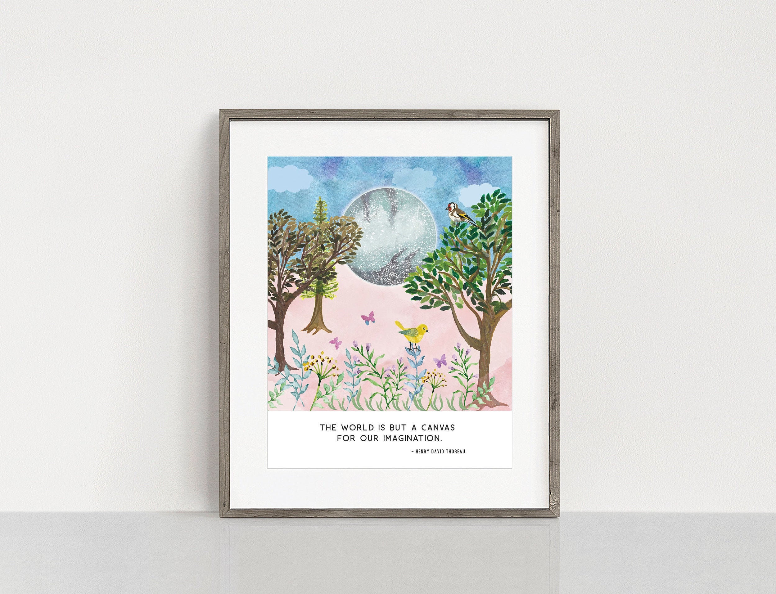 Henry David Thoreau Art Print, Nature Quote Print, Scenery Art Print ...