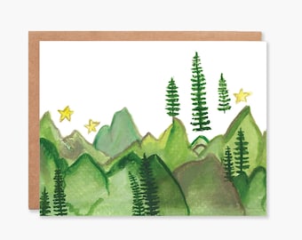 Blank Mountain Cards, Mountain Notecards and Envelopes, Mountain Thank ...