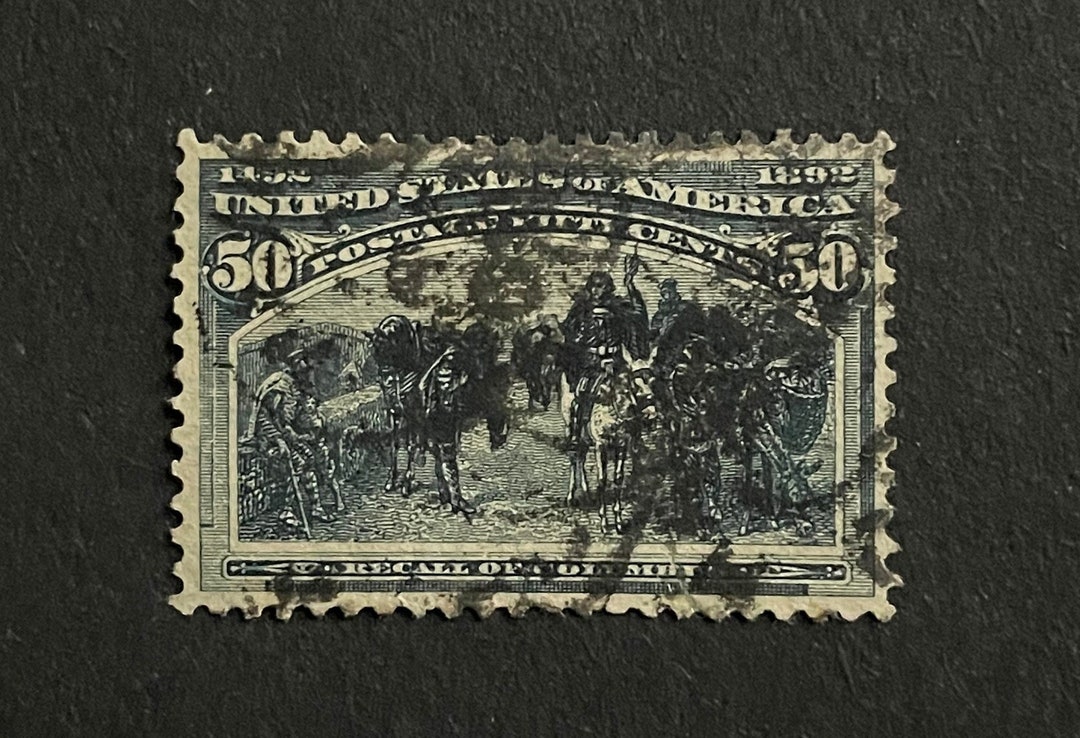 NNSTAMPS: US Scott 240 1893 Columbian Exposition Fifty-cent Slate Blue ...