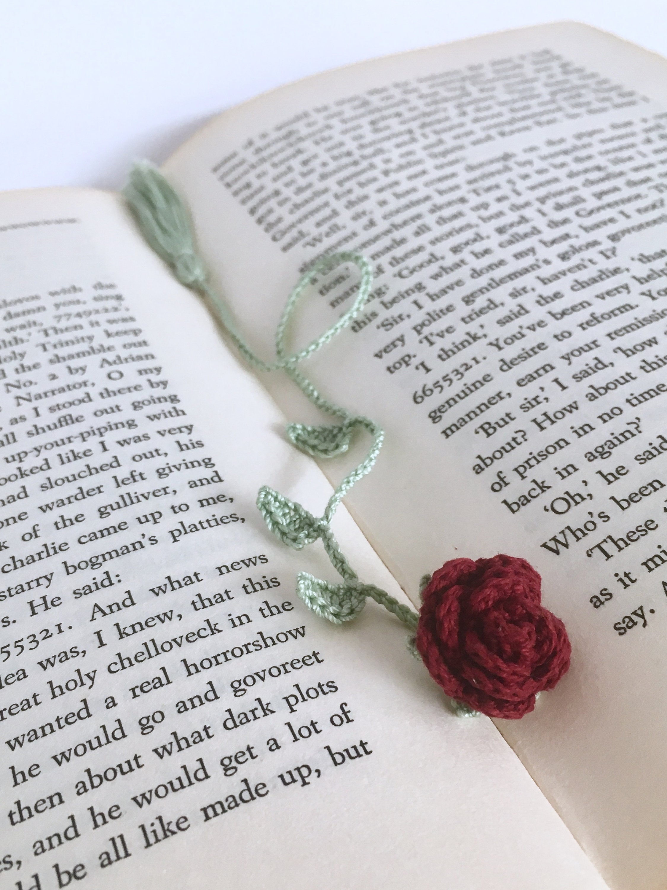 Crochet Rose Bookmark - Etsy