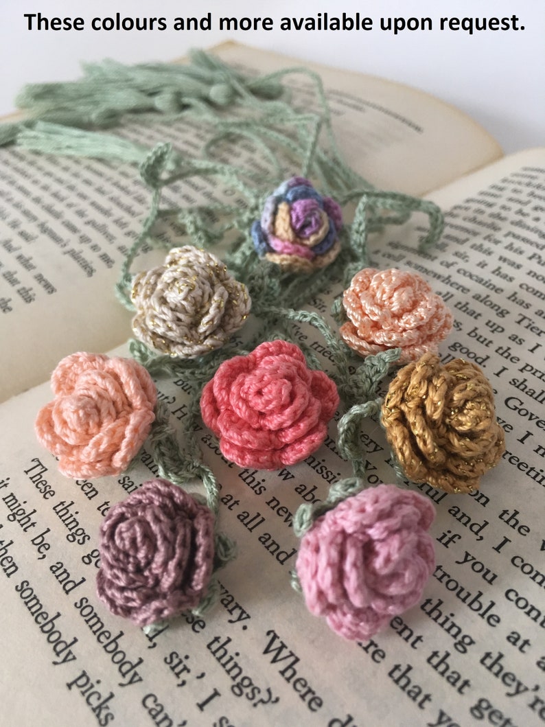 Crochet Rose Bookmark | Etsy