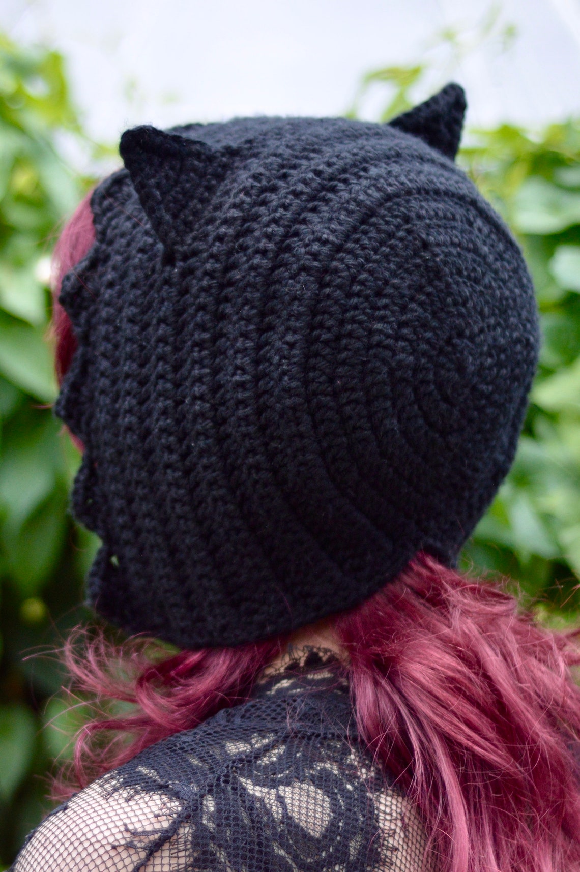 Crochet Black Cat Bonnet Hat - Etsy