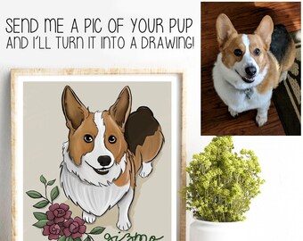 Custom pet drawing | Etsy