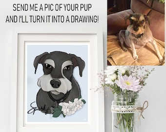 Custom pet drawing | Etsy