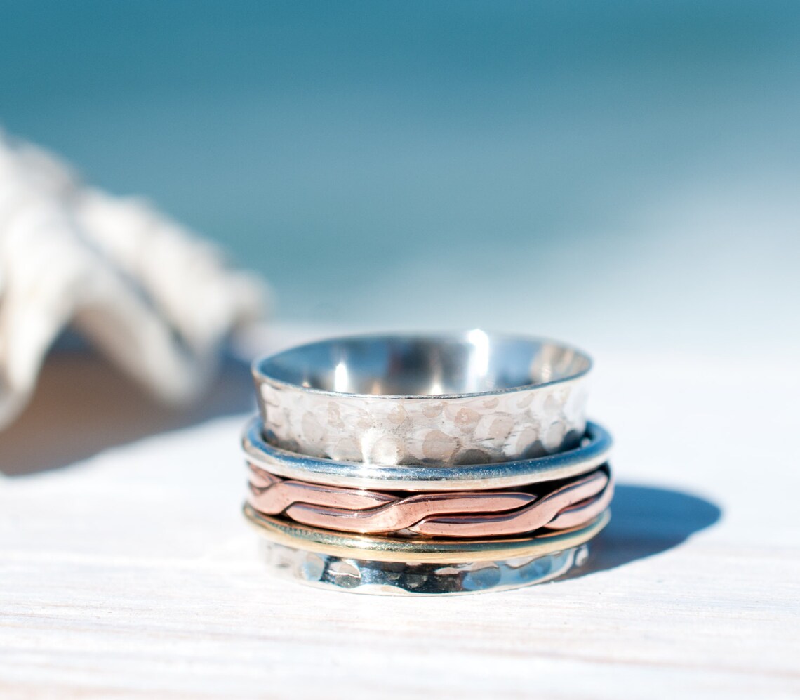 Spinner Ring Spinning Spin meditation yoga anxiety - Etsy