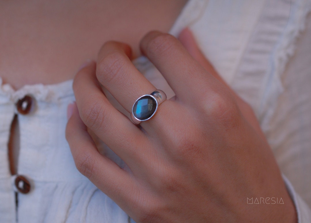 Rainbow Labradorite Ring ~ Statement ~ Handmade ~ Natural ~ Organic ...