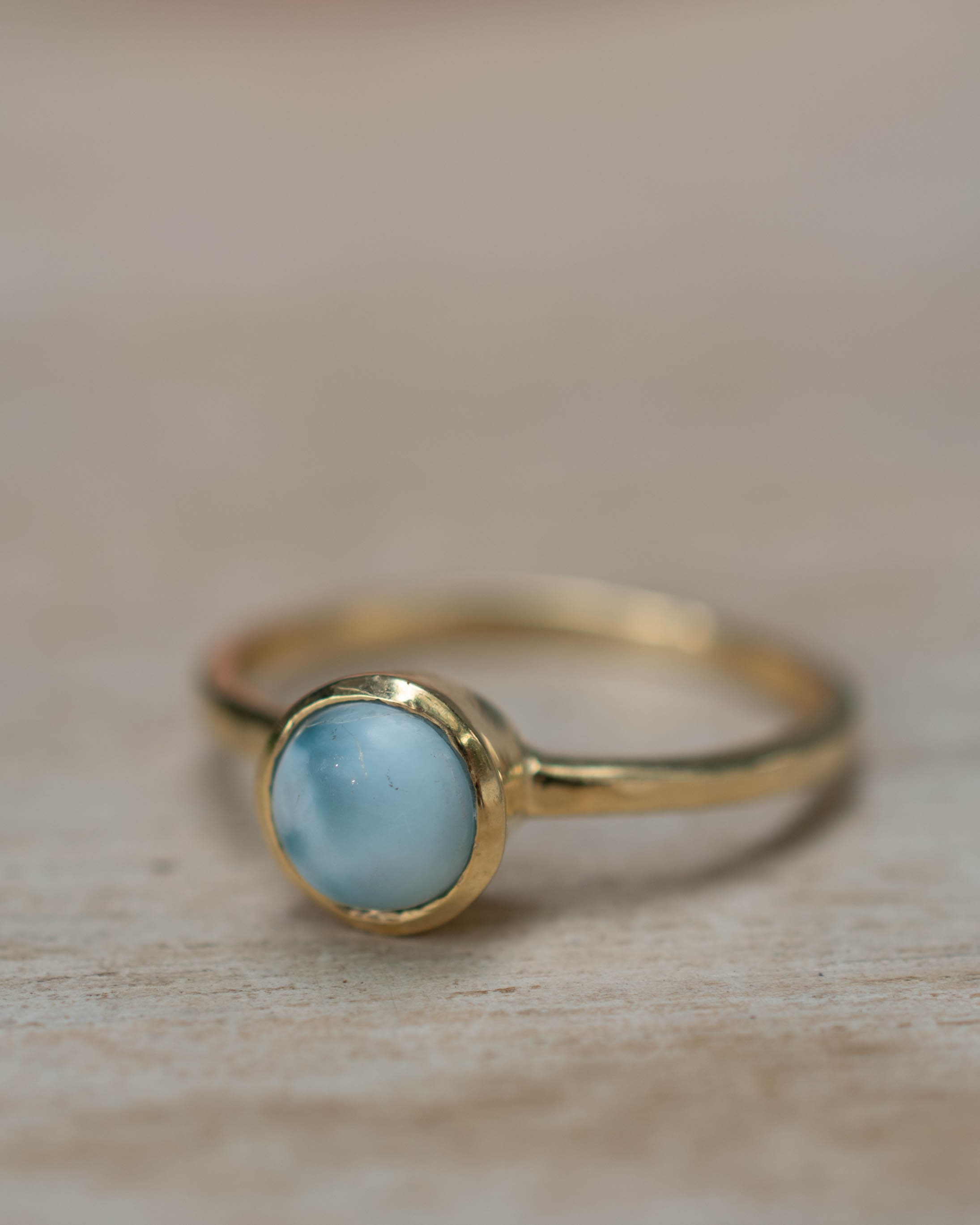 Larimar Ring ~ Delicate ~ Gold Plated ~ Handmade ~ Gemstone~statement ...