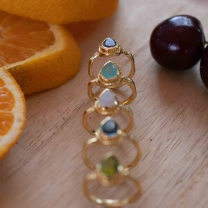 Iolite Hydro Ring ~ Tear Drop Stone ~ 18k Gold Plated ~ Jewelry ...
