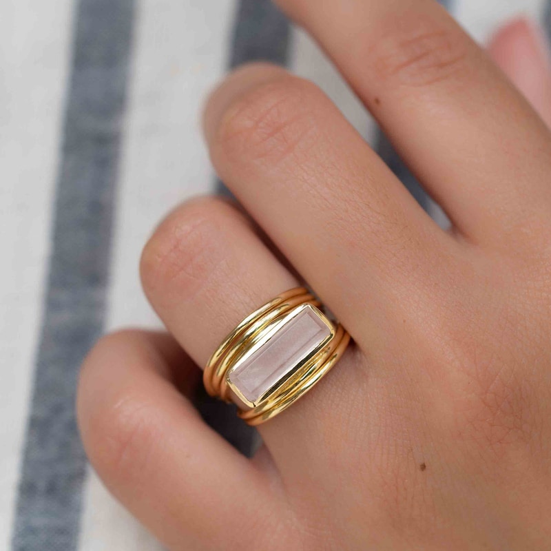 Quartz Ring Real Gold - Etsy