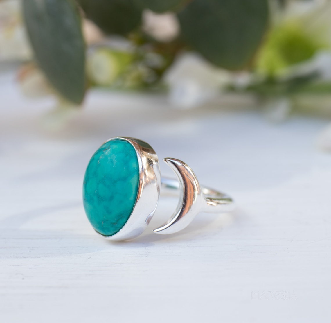 Turquoise Ring Sterling Silver 925 handmade adjustable | Etsy