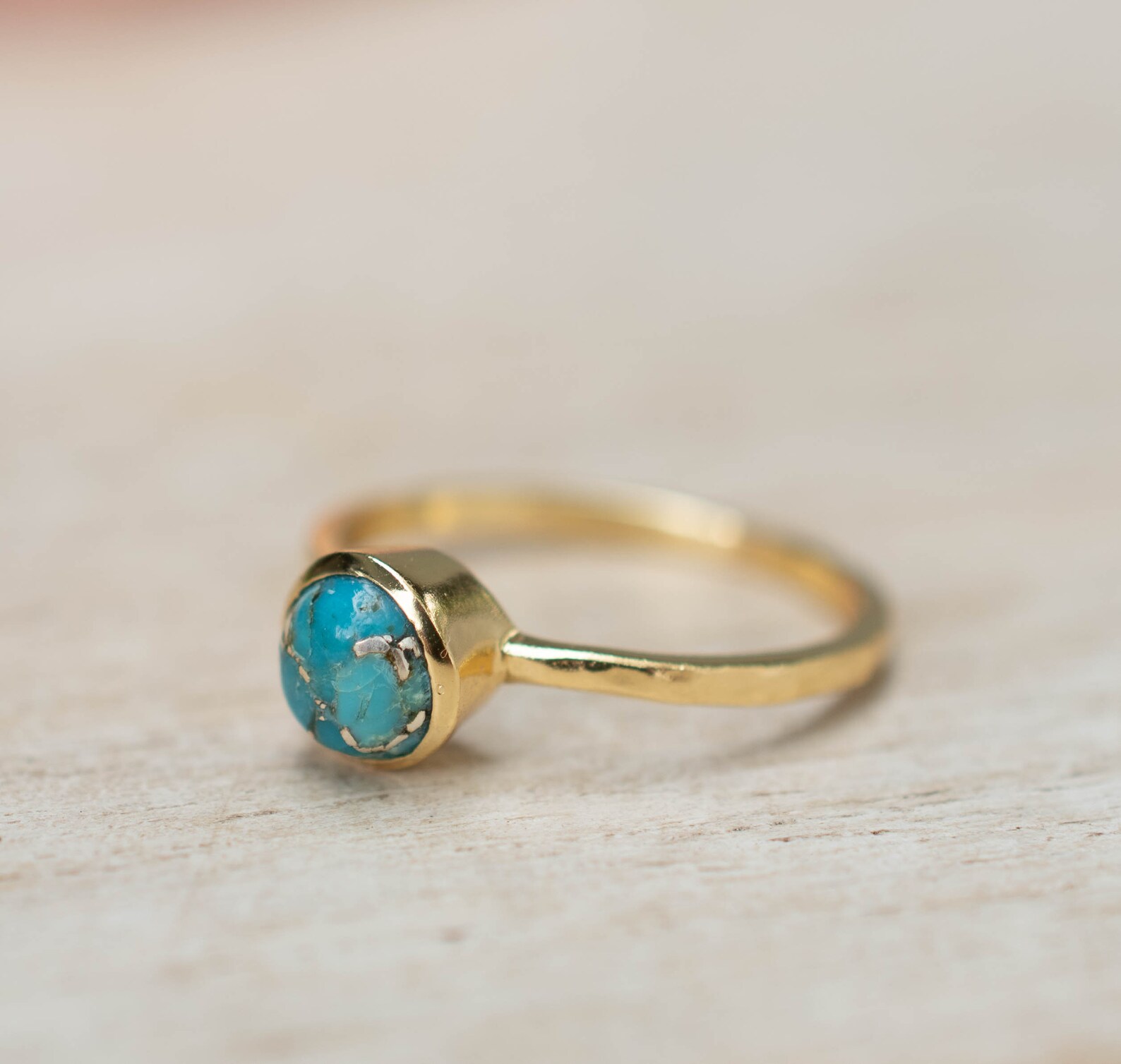 Copper Turquoise Ring ~ Gemstone ~ Natural ~ 18k Gold Plated ~ Jewelry ...