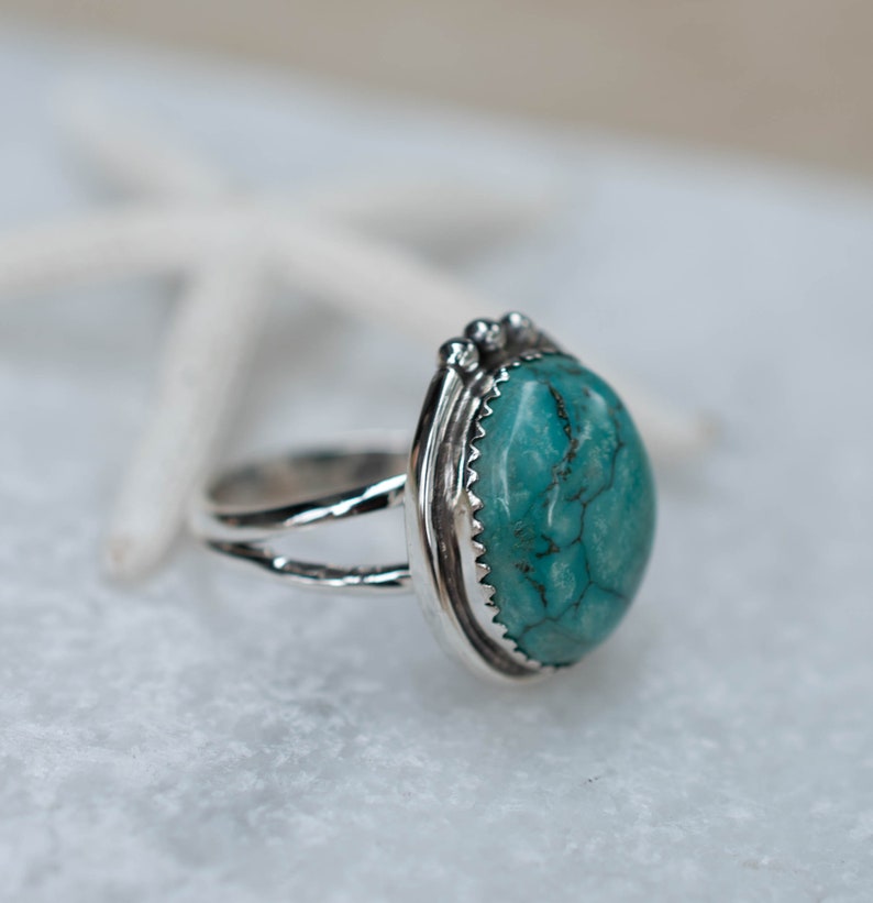 Turquoise Ring ~ Sterling Silver 925 ~ Handmade ~ Statement ~ Hippie ...