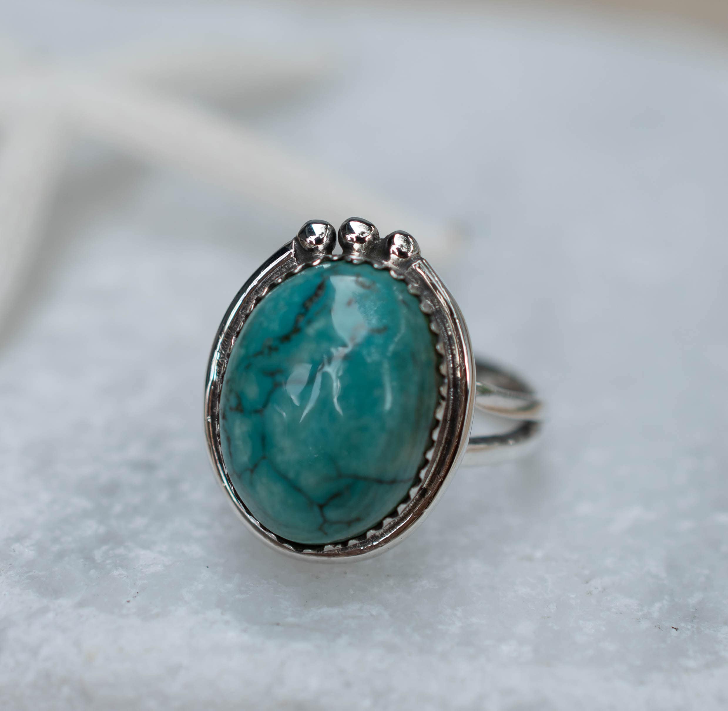 Turquoise Ring ~ Sterling Silver 925 ~ Handmade ~ Statement ~ Hippie ...