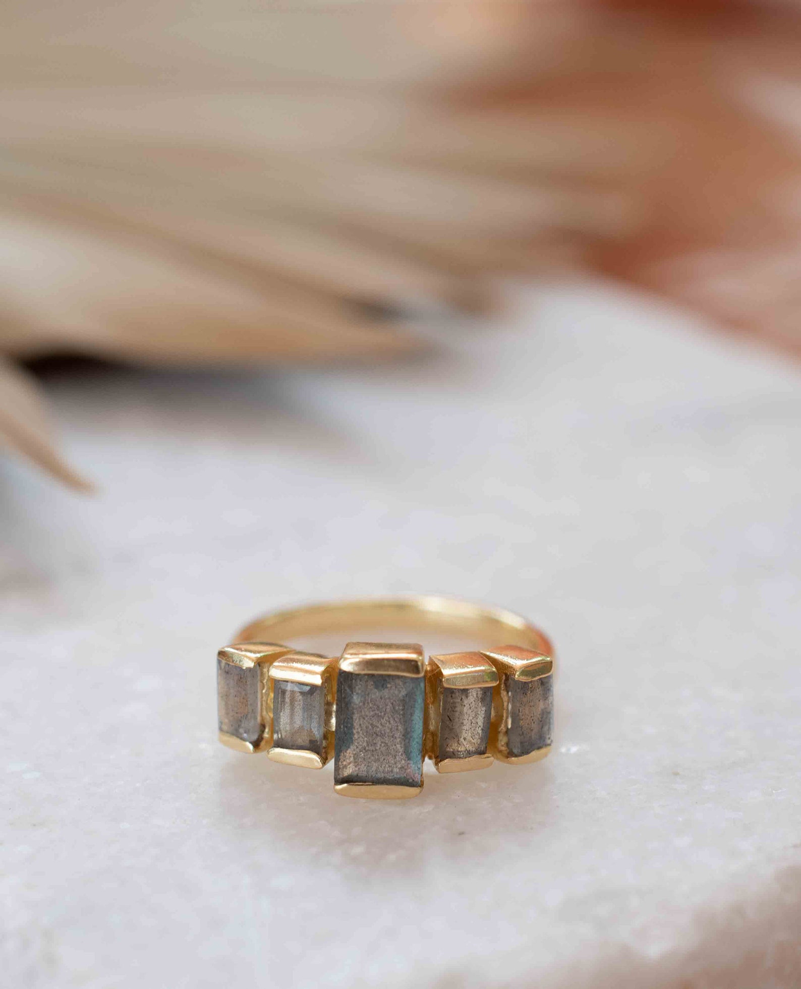 Rainbow Labradorite Ring ~ Rectangular Stone~ Gemstone ~ Natural ~ 18k ...