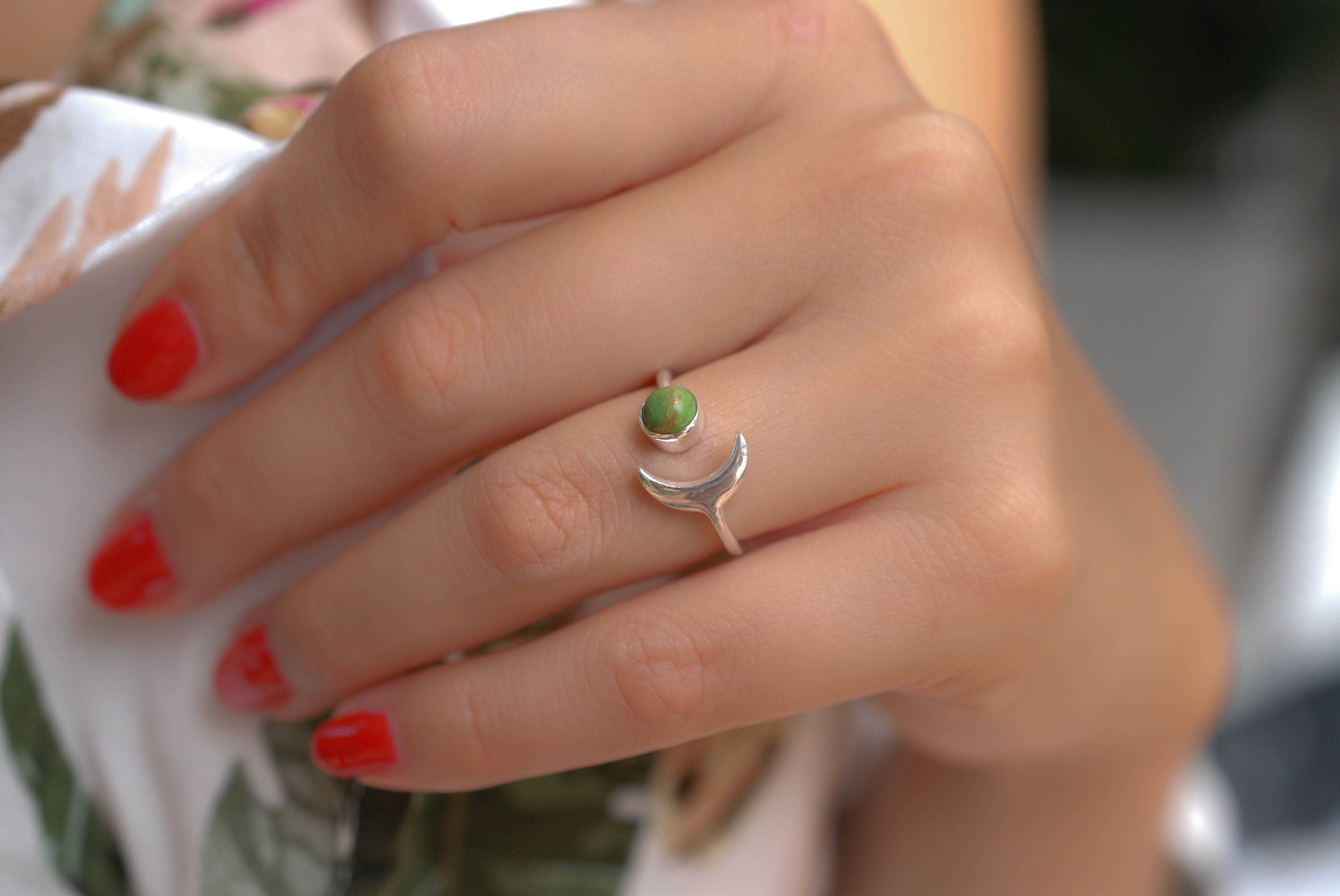 Green Copper Turquoise Ring Sterling Silver 925 handmade | Etsy