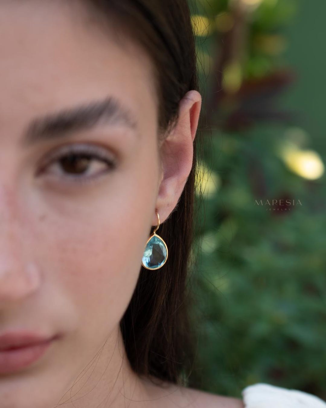 Blue Topaz Hydro Tear Drop Earrings ~ Gold Plated ~dangle ~ Jewelry ...