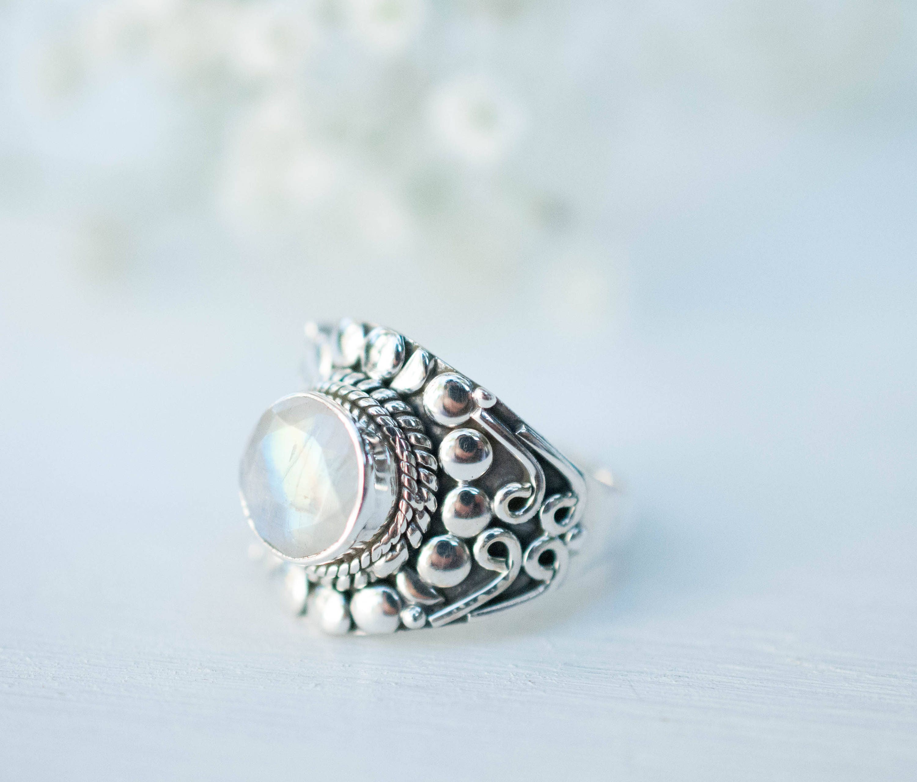 Moonstone Ring Sterling Silver 925 jewelry Handmade - Etsy