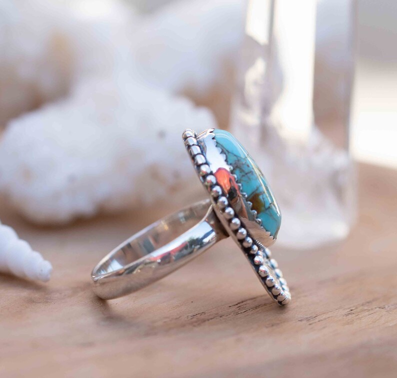 Turquoise Ring Oval Shape sterling Silver 925 Handmade - Etsy