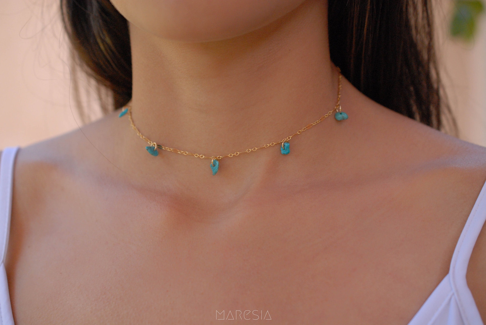 Turquoise Choker ~ Sterling Silver 925 or Gold Filled~ Choker ~ Jewelry ...