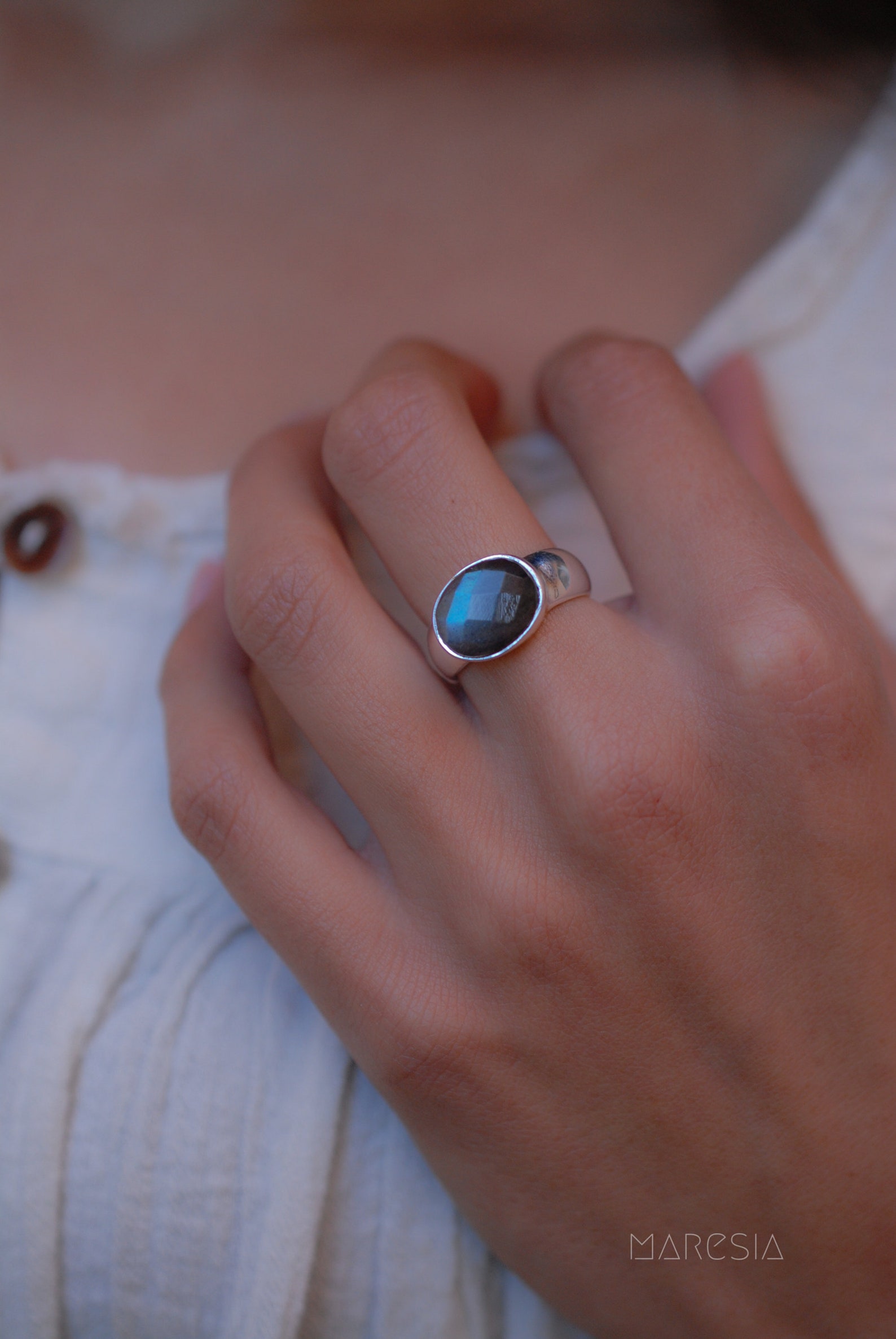 Rainbow Labradorite Ring ~ Statement ~ Handmade ~ Natural ~ Organic ...