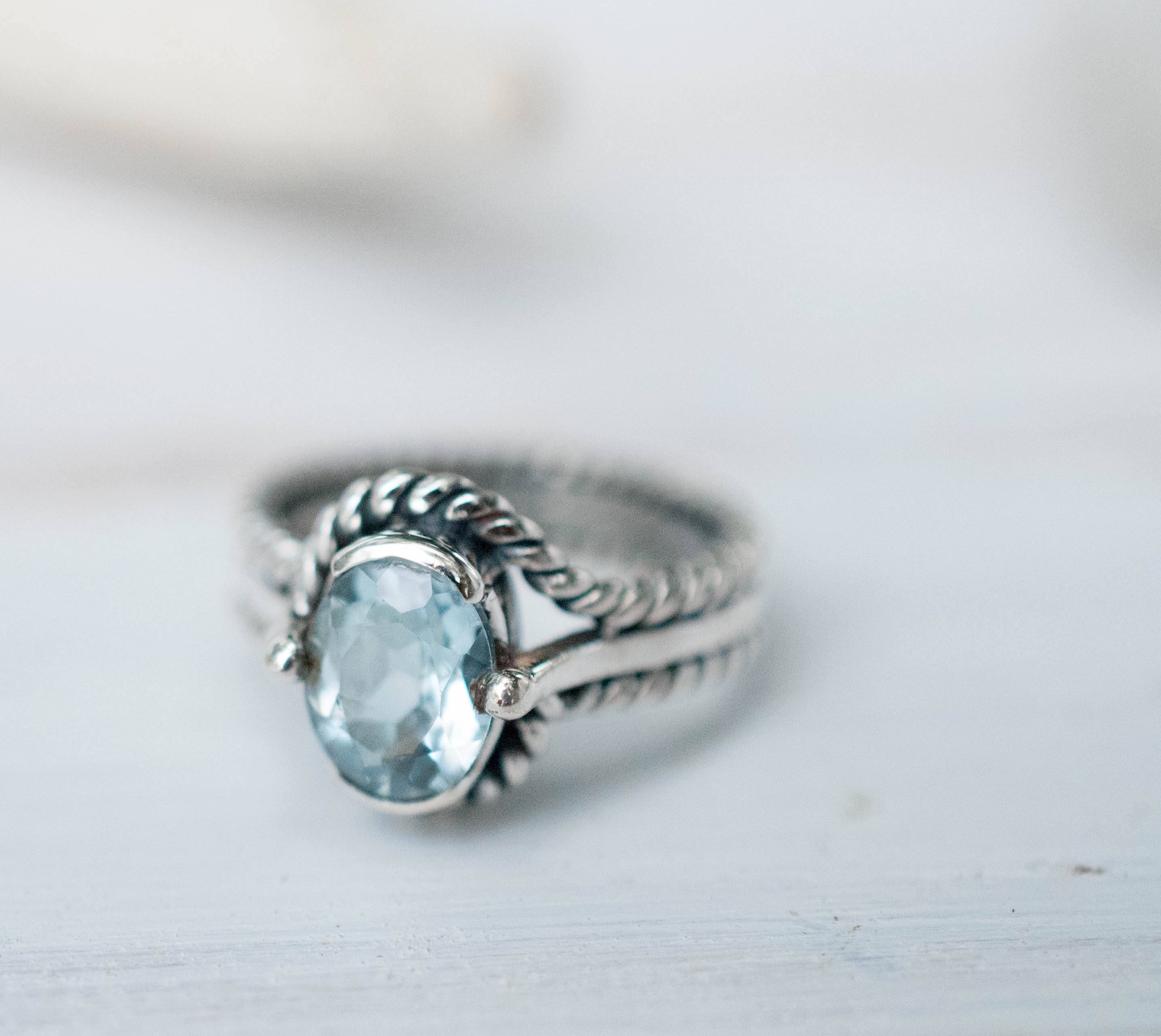 Blue Topaz Ring Sterling Silver 925 jewelry Handmade - Etsy