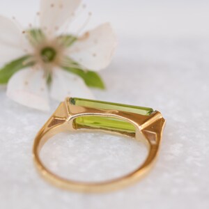Peridot Hydro Ring ~ Rectangular Stone ~ 18k Gold Plated ~ Jewelry ...