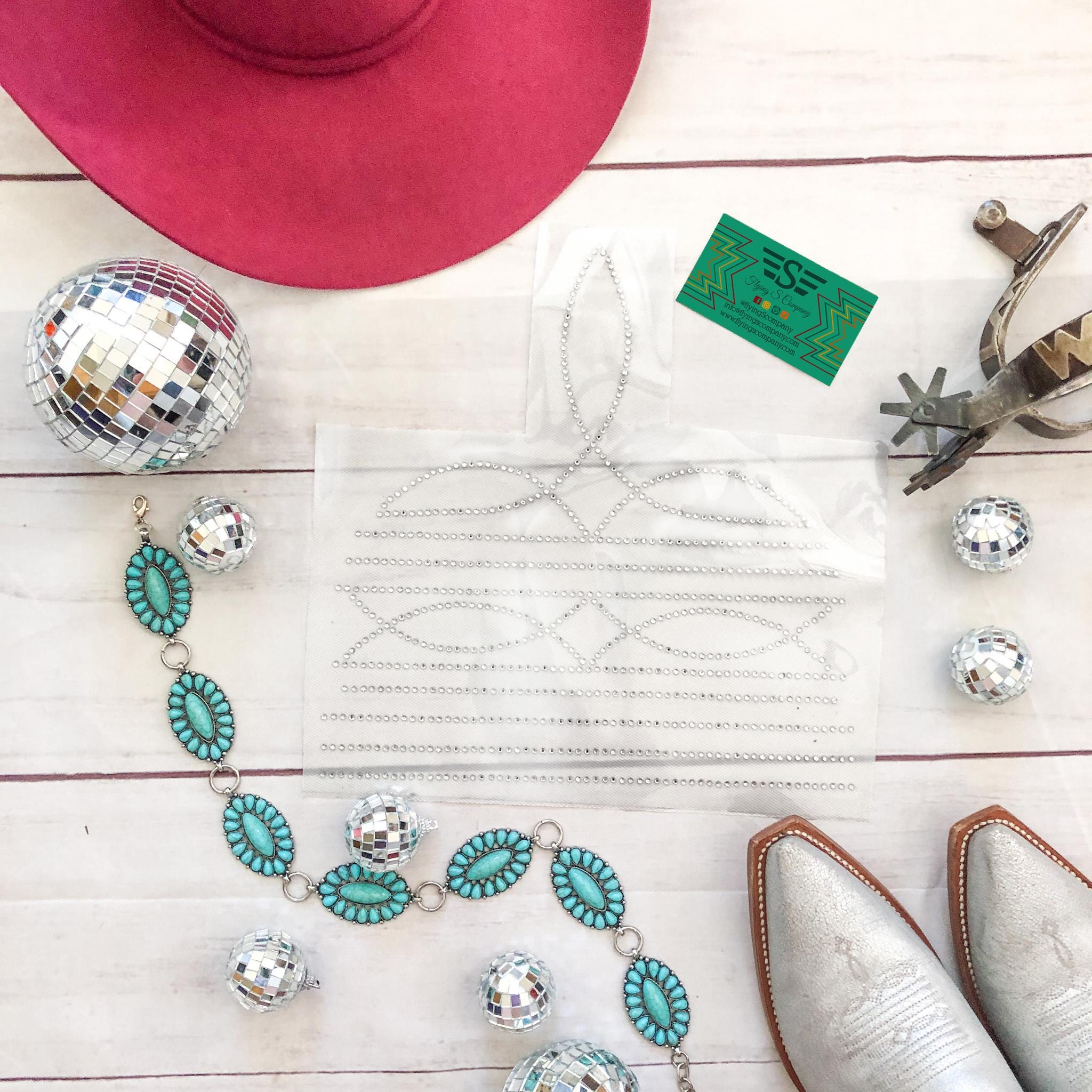 Rhinestone Boot Stitch Transfer | Ranch, Rodeo, Cowboy, Cowgirl ...