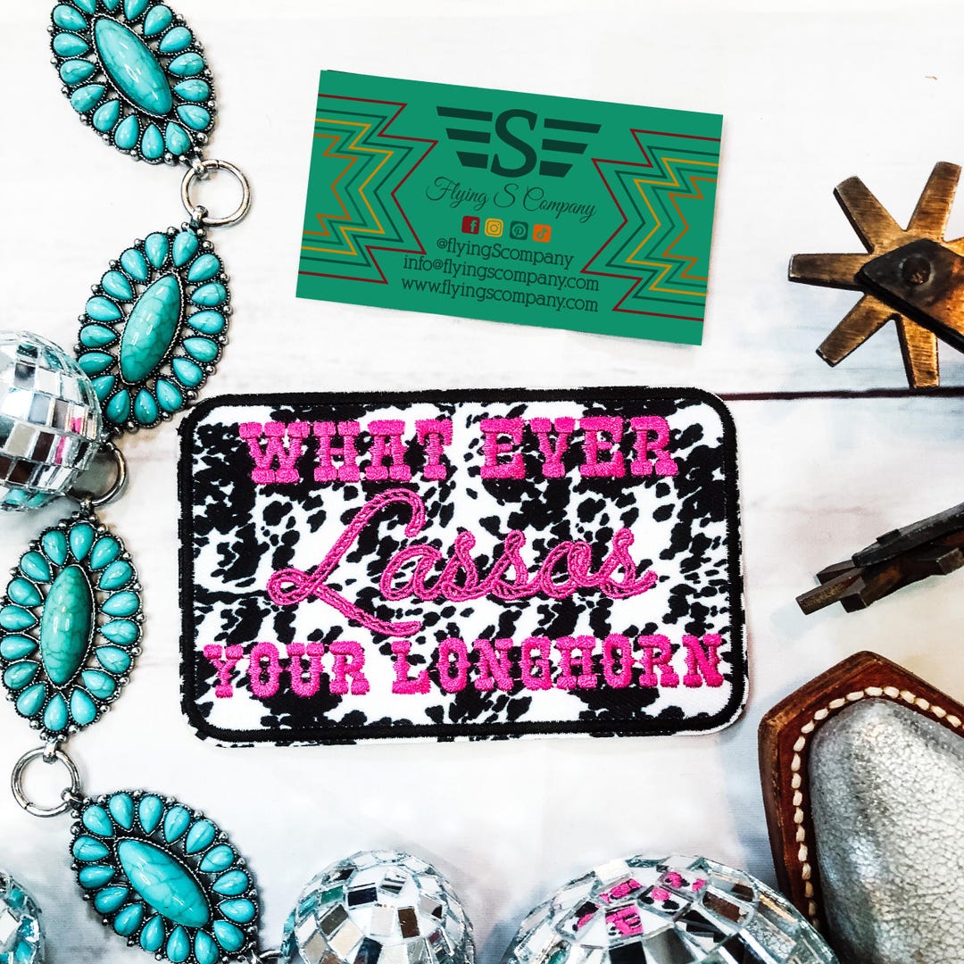 Whatever Lassos Your Longhorn Patch (patch ONLY) | Country, Rope, Longhorn, Lasso, Trucker Hat ...