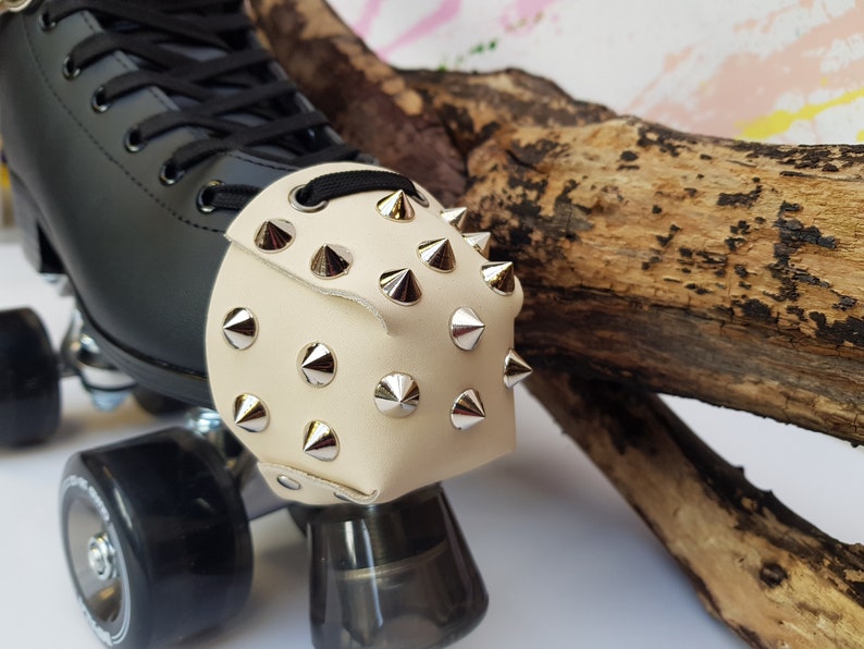 Roller Skate Set Creamy Leather Toe Spike Guards Leather | Etsy
