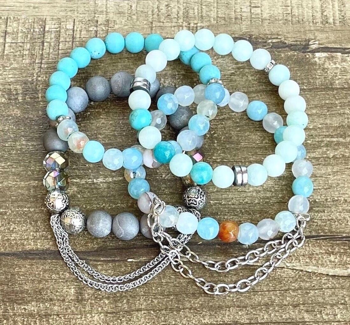 Alexa, Boho, Beaded, Handmade, Stackable, Gemstone, Bracelets - Etsy