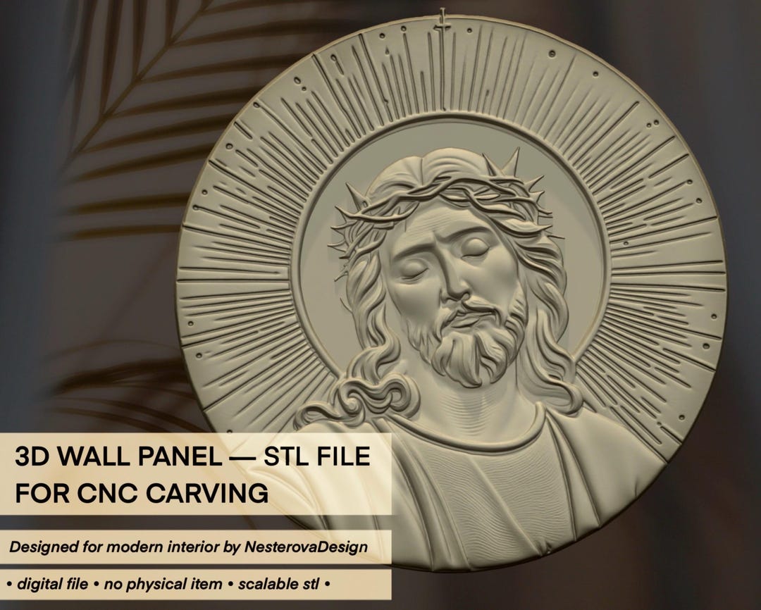 Jesus Christ Bas Relief Wall Art STL File for CNC, Sacred Christian ...