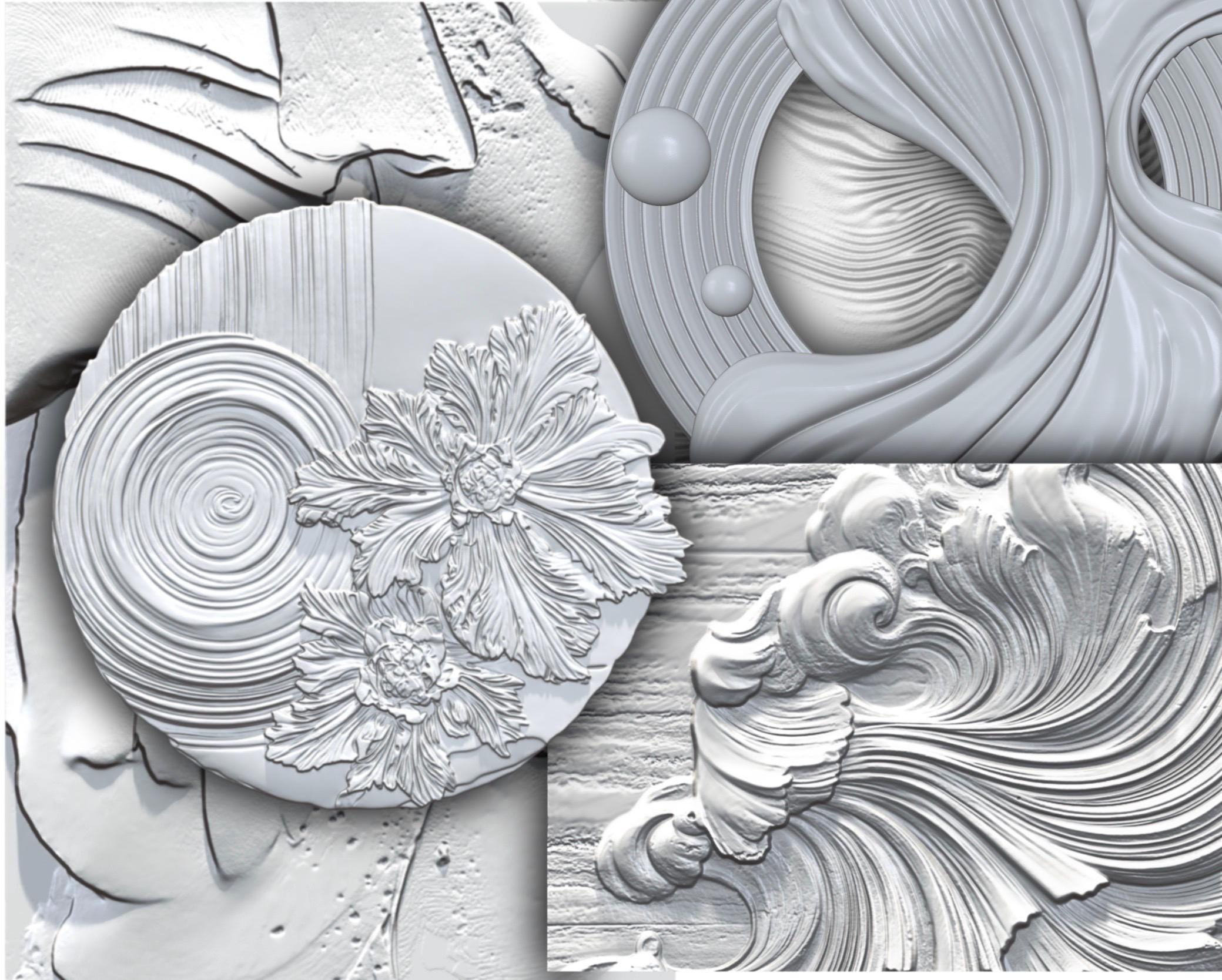 20 CNC STL Files Bundle / Abstract 3D Wall Art Panels for Modern ...