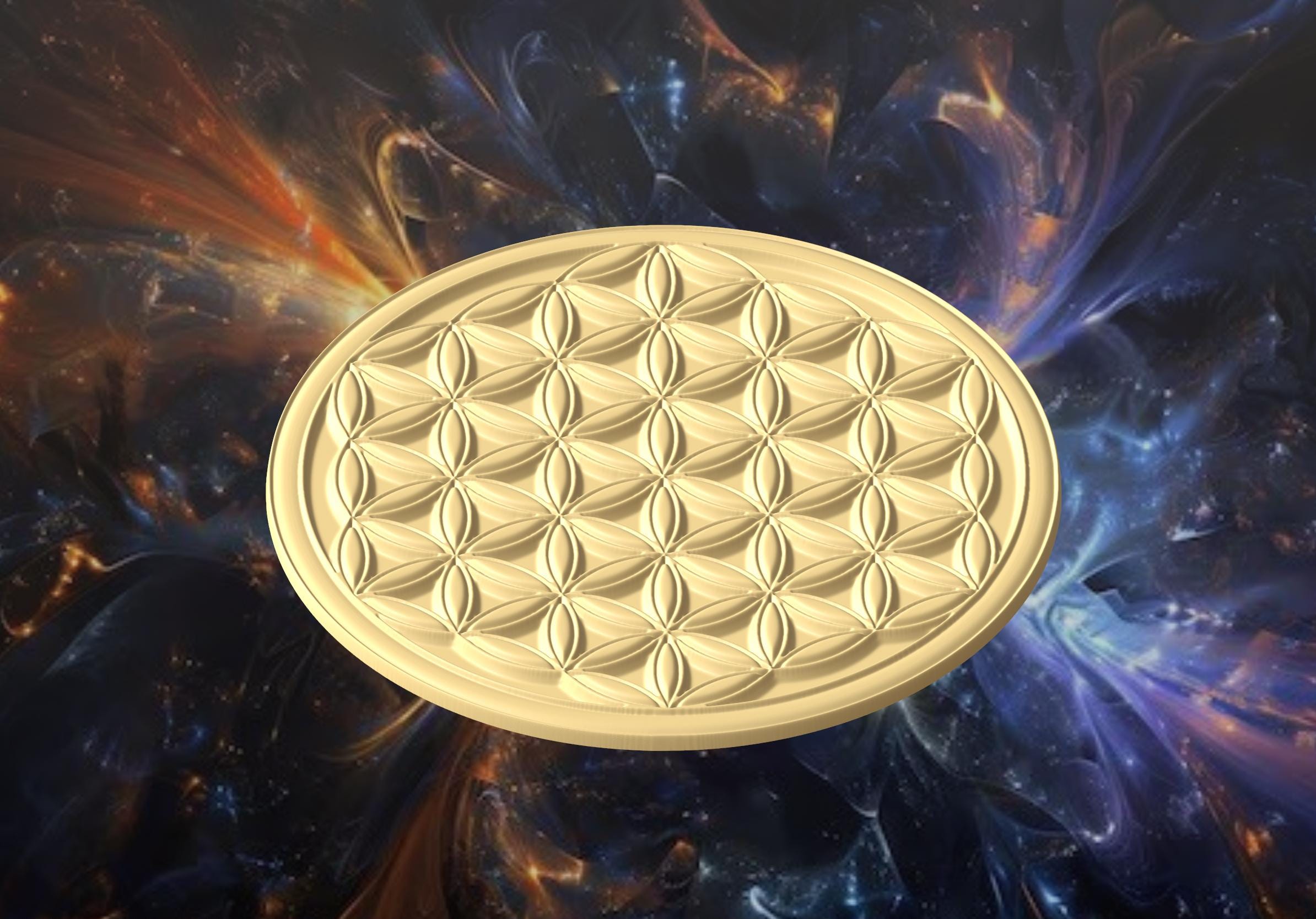 Flower of Life Mandala Style 3D Wall Art Panel | STL File for CNC and ...