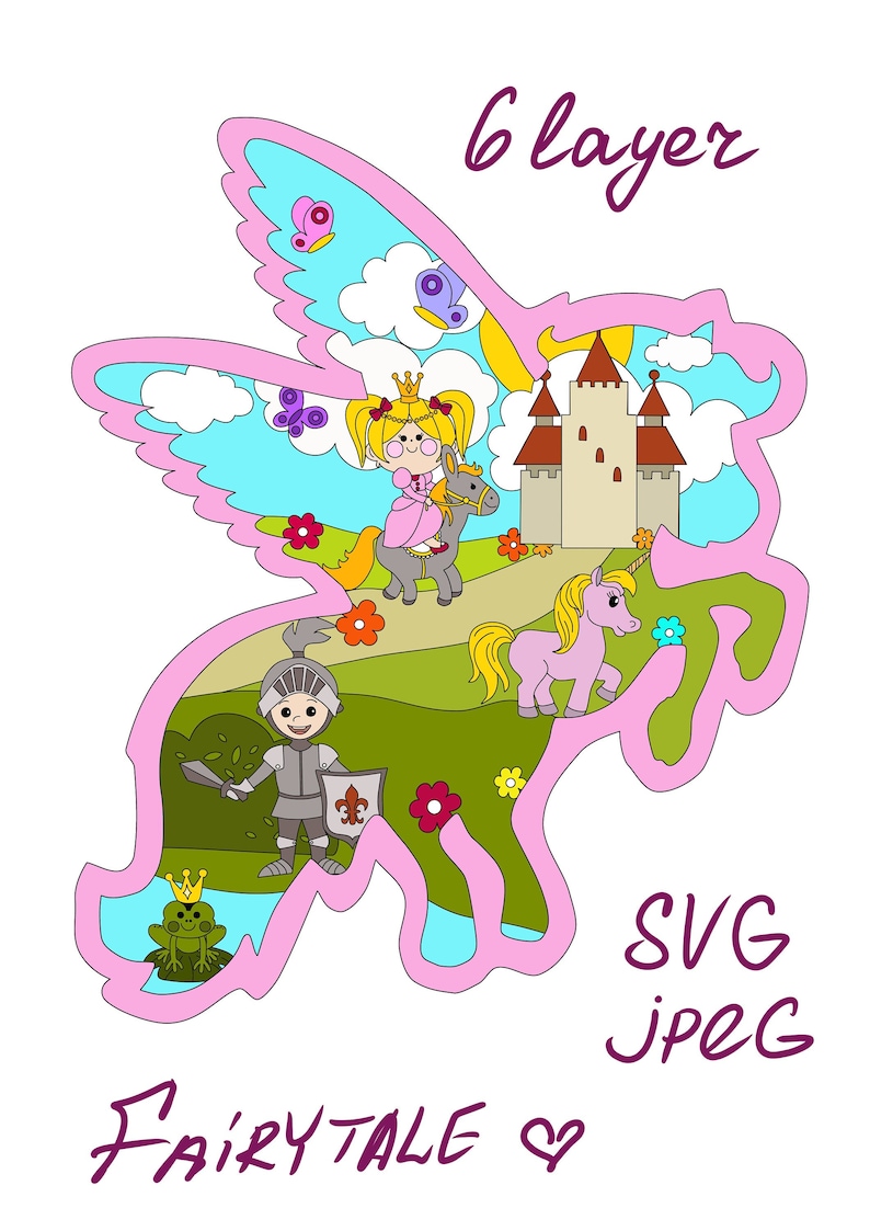 Fairytale Princess Castle Multilayer Svg Vector File, 3d Layered ...