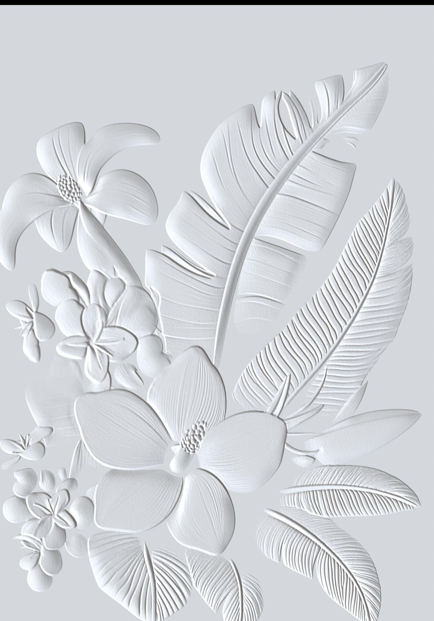 Tropical Leaf Wall Panel STL File – 3D CNC Relief Texture for Modern ...