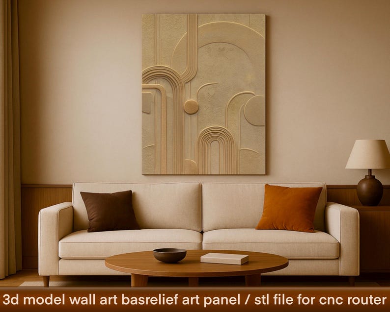 3D Arched Relief STL File for CNC Router | Architectural Geometric Wall ...