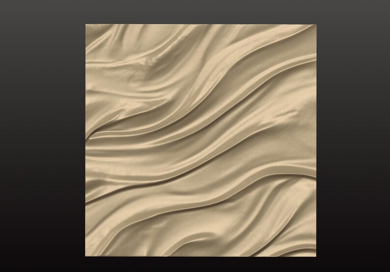 Wavy Silk Texture STL Panel – 3D Model for CNC and 3D Printing, Flowing ...