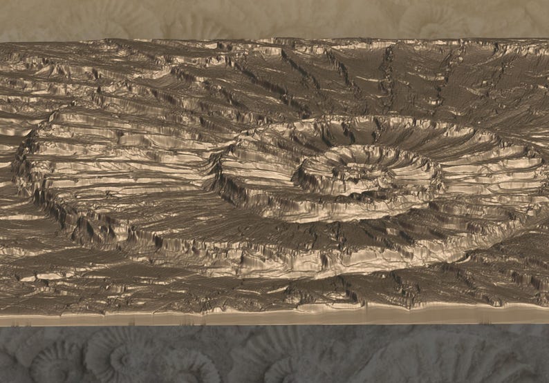Ammonite Spiral Fossil 3D Wall Panel STL CNC File, Geological Relief ...