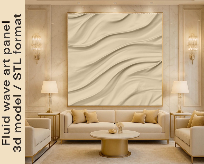 Wavy Silk Texture STL Panel – 3D Model for CNC and 3D Printing, Flowing ...