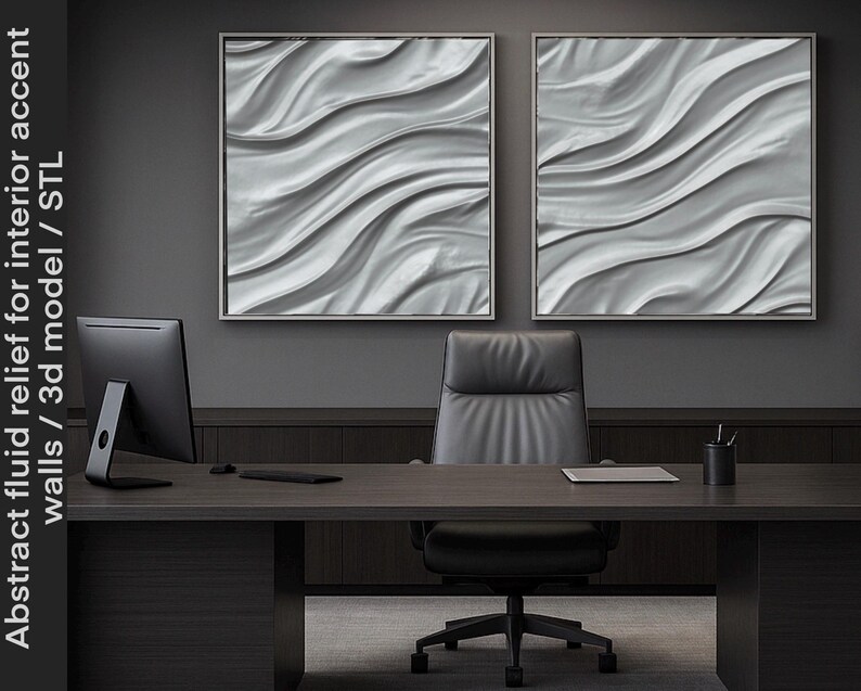 Wavy Silk Texture STL Panel – 3D Model for CNC and 3D Printing, Flowing ...