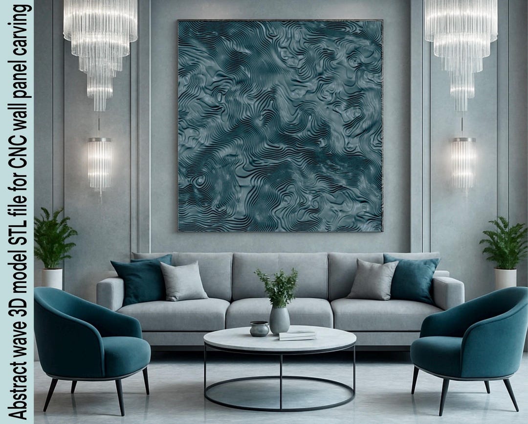 Wave Wall Panel STL File – 3D CNC Relief Texture for Modern Decor ...