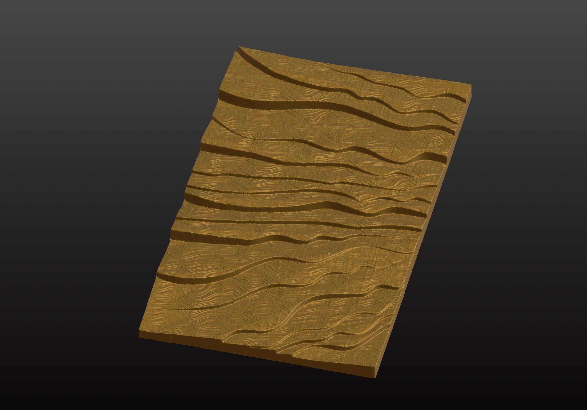 Wavy Wooden Panel 3D Model STL File for CNC and 3D Printing, CNC Wood ...