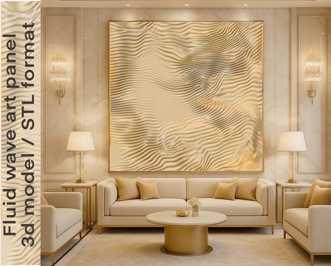 Wave Wall Panel STL File – 3D CNC Relief Texture for Modern Decor ...