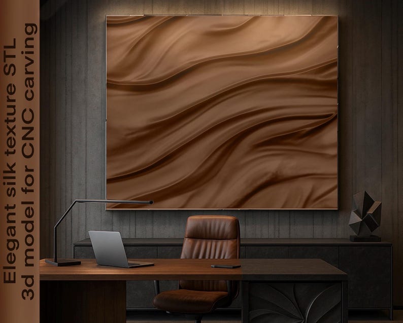 Wavy Silk Texture STL Panel – 3D Model for CNC and 3D Printing, Flowing ...